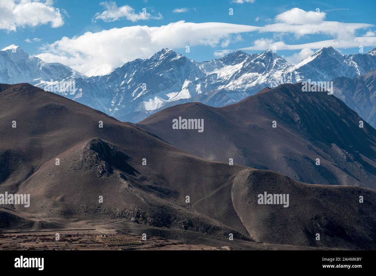 The beautiful Rolling Hills and Mountains of the Himalayas in northern Nepal Stock Photo - Alamy