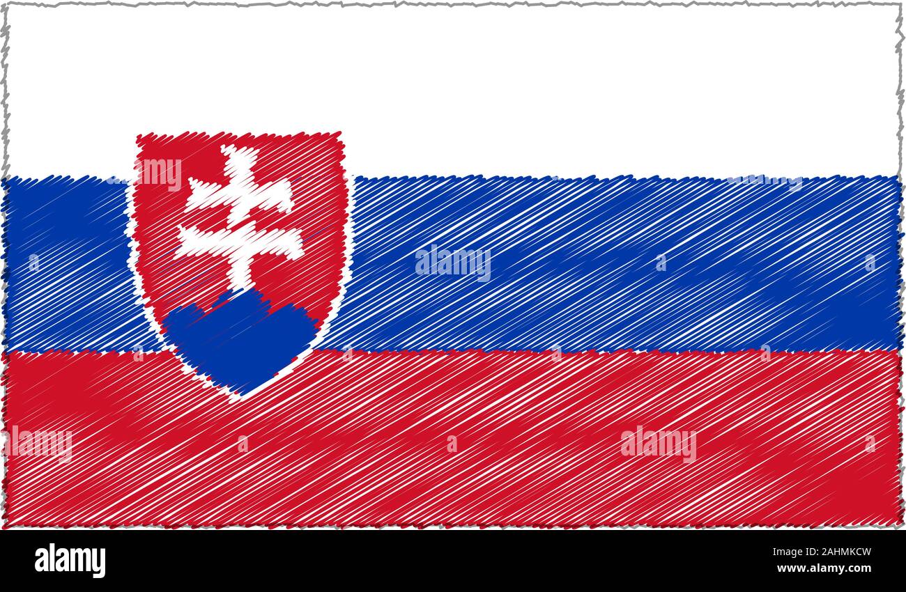 Vector Drawing of Sketch Style Slovakia Flag Stock Vector Image & Art ...