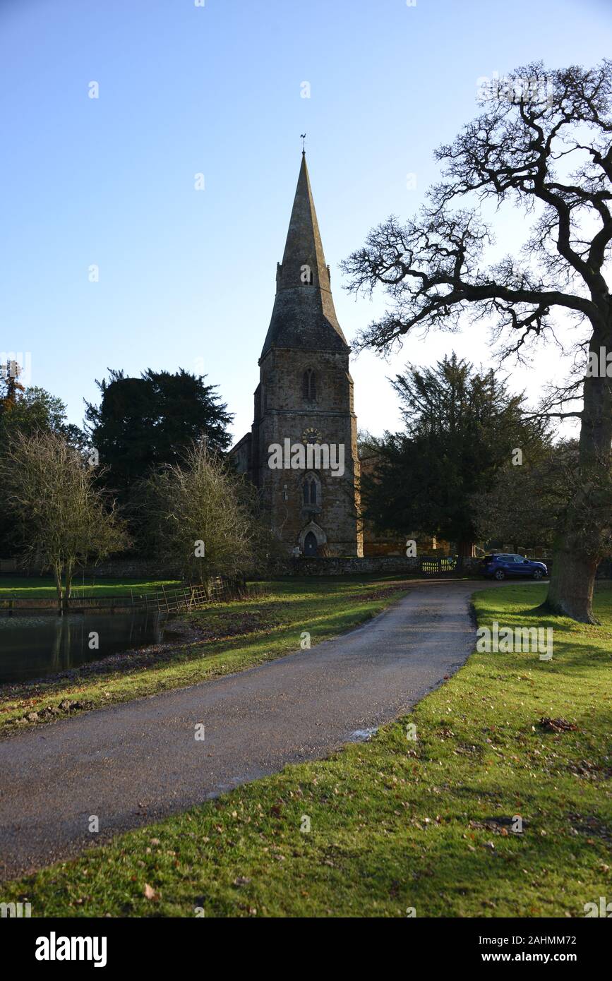St Mary's Church which is close to Broughton Castle in the north ...