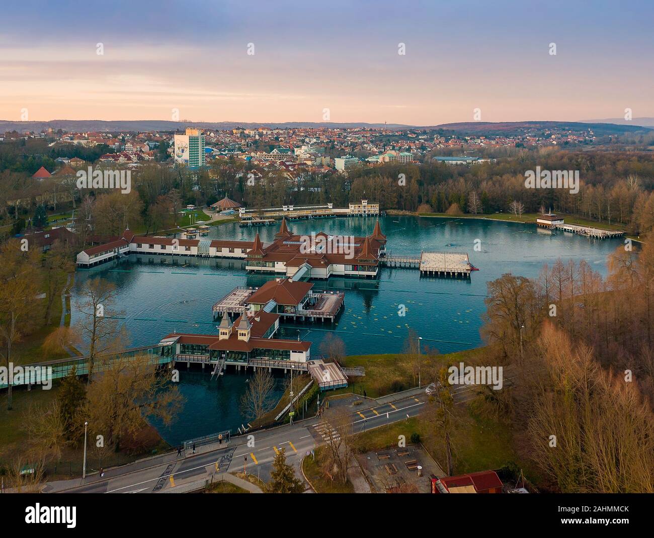 Europe Hungary Heviz Thermal lake bathing lake helathcare. Thermal lake ...