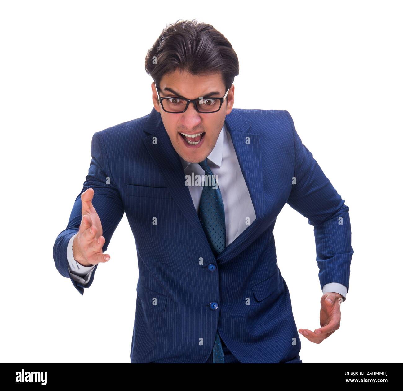 The businessman isolated on the white background Stock Photo - Alamy