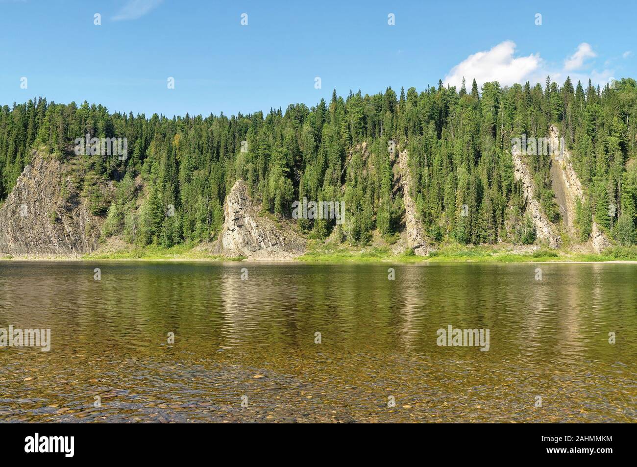 "Komi Virgin Forests" - a UNESCO World Heritage Site. Schugor River in ...