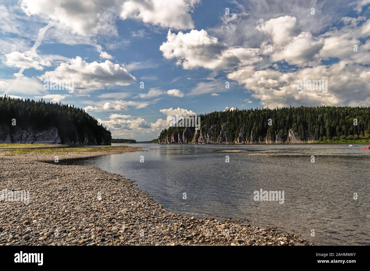 "Komi Virgin Forests" - a UNESCO World Heritage Site. Schugor River in ...