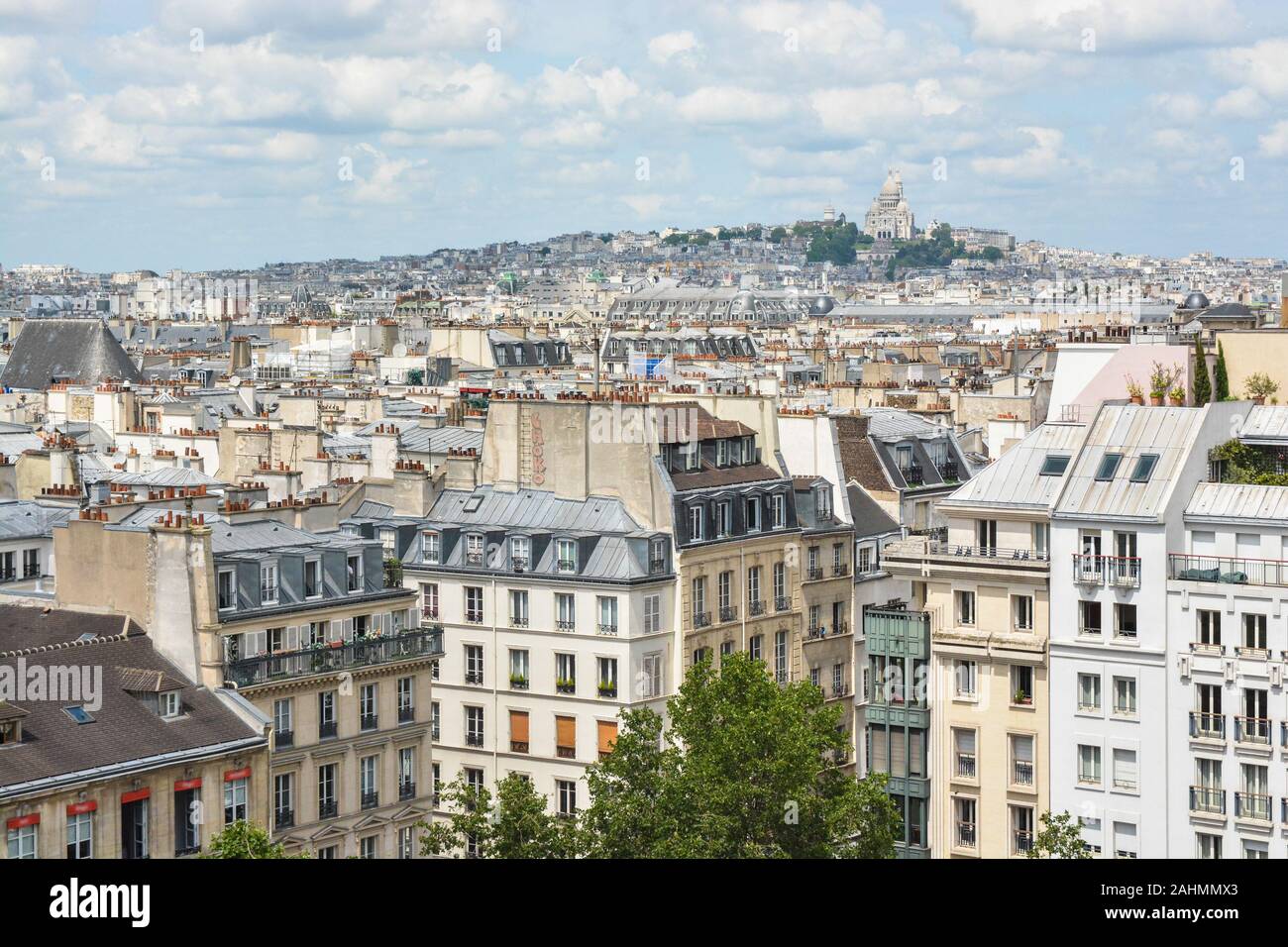 Roofs of Paris. Top view of the French capital Stock Photo - Alamy