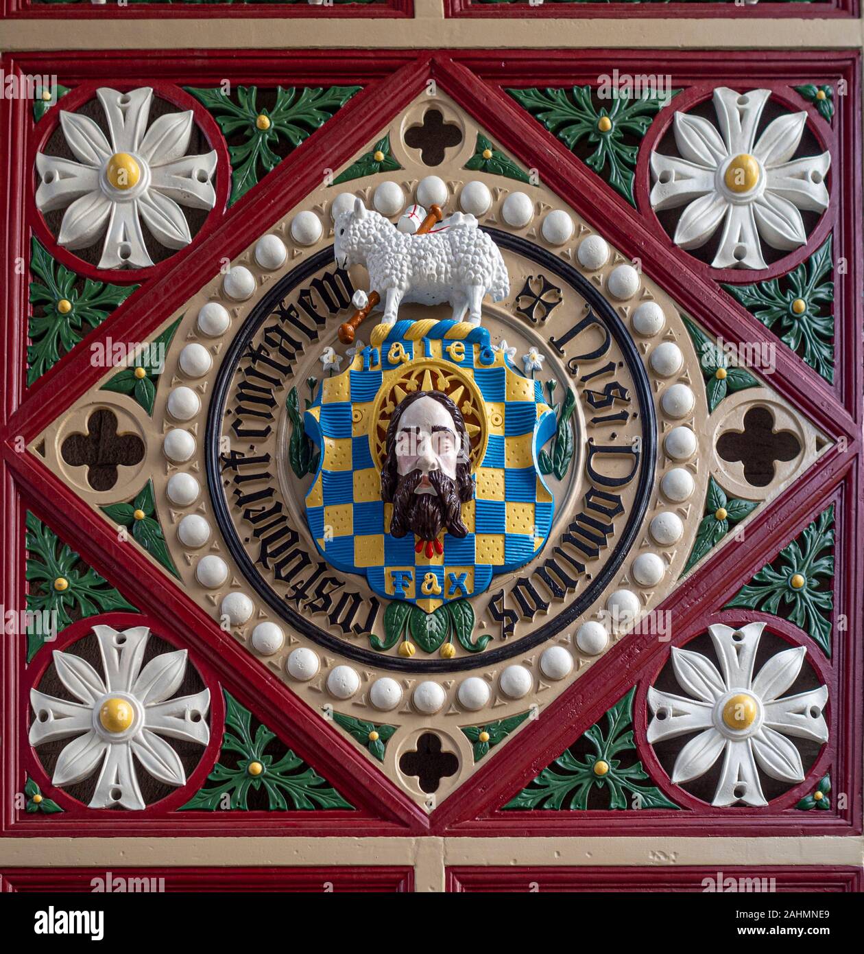 South Entrance gates, The Piece Hall, Halifax. Wrought iron framework ...