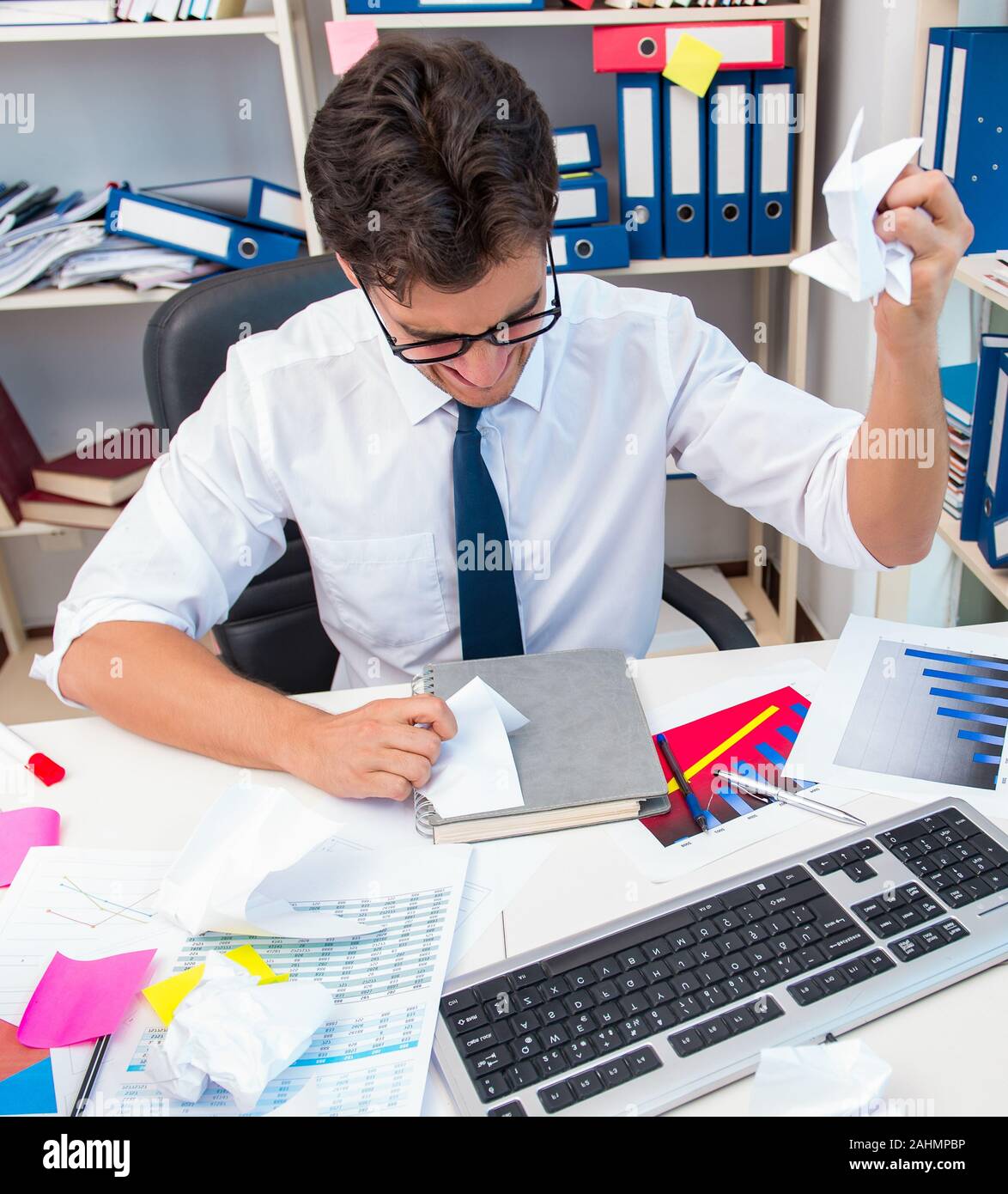 Angry and scary businessman in the office Stock Photo - Alamy