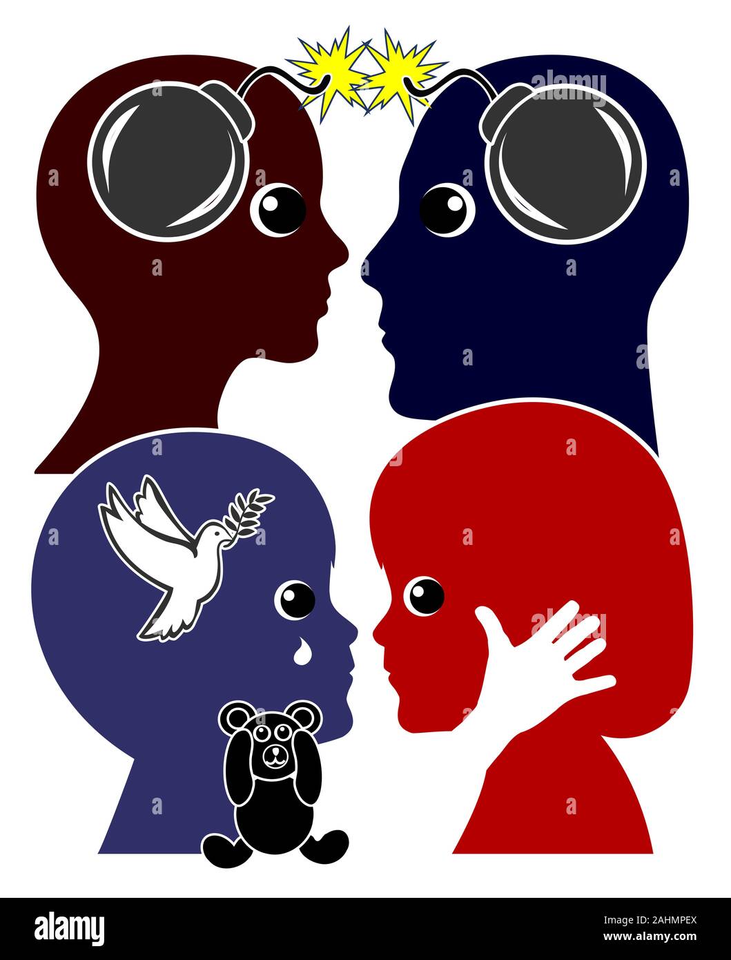 When father and mother are fighting, the kids feel intimidated and are ...