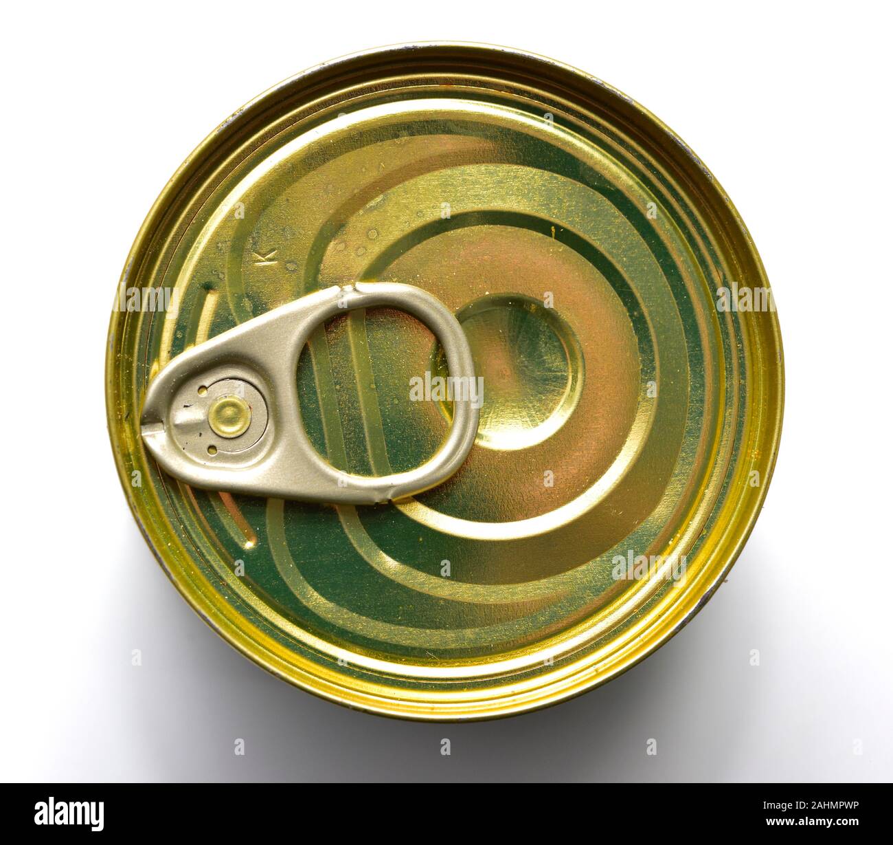 ring pull on top of a can,white background Stock Photo - Alamy