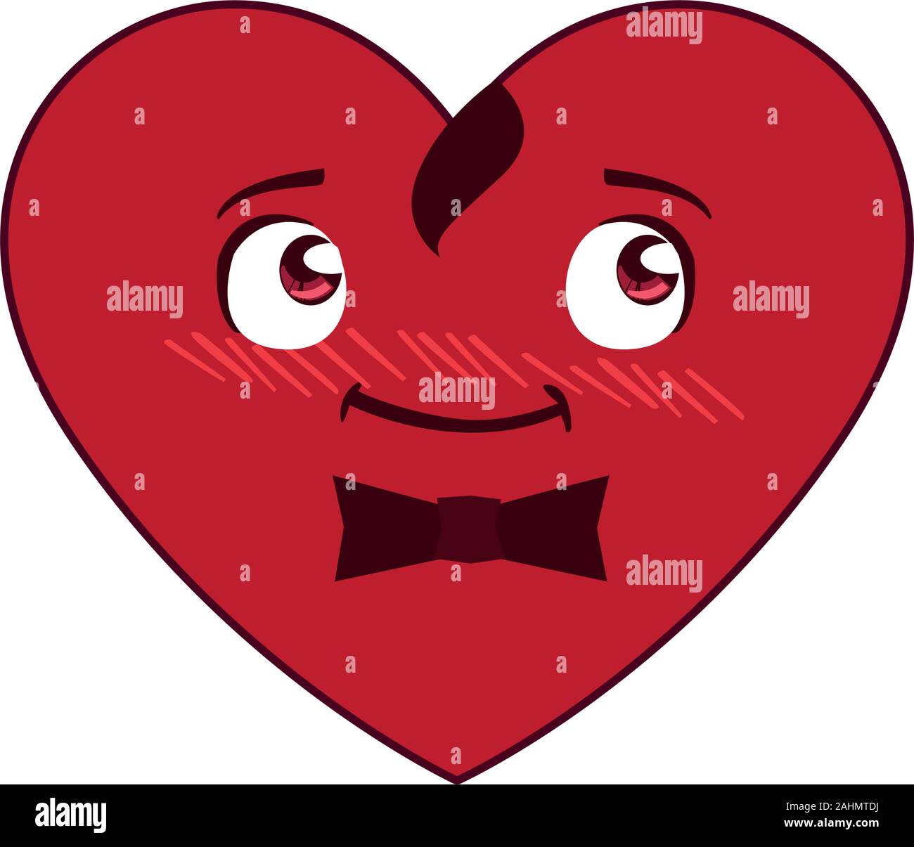 Male red heart cartoon design of love passion romantic valentines day ...
