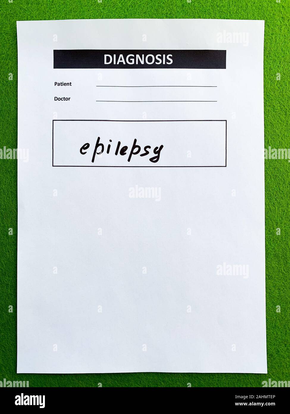Diagnosis epilepsy in a medical form on the doctor desk Stock Photo - Alamy