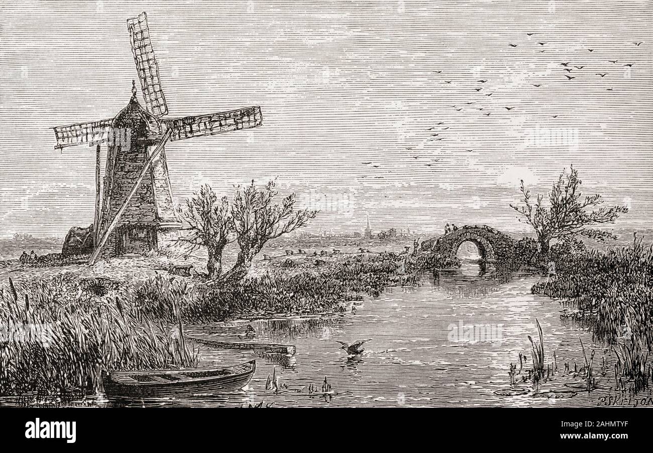 A scene on the Fens, aka The Fenlands, Huntingdonshire, ( now ...