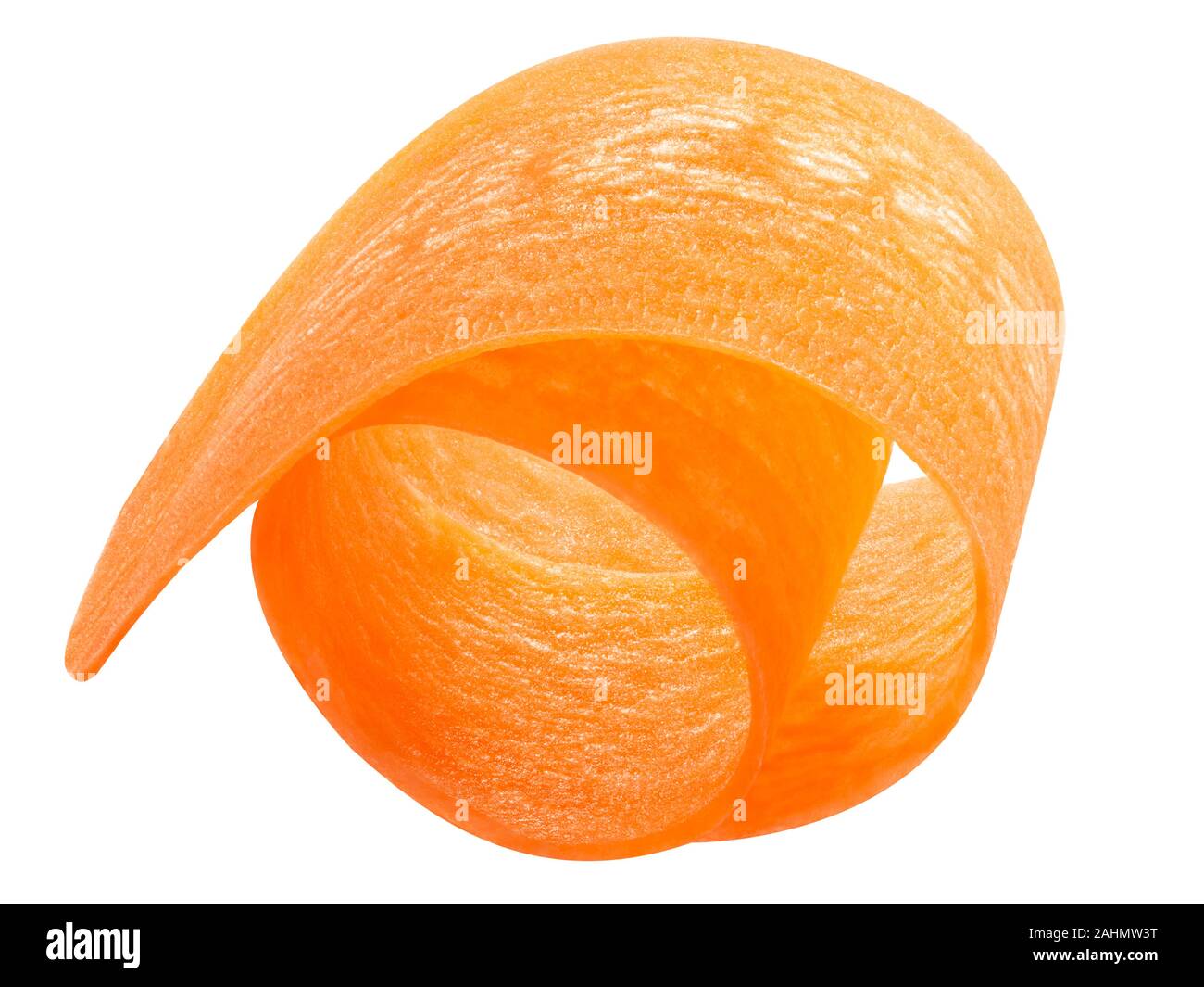 Carrot shaving, curl or rolled up slice of root, isolated Stock Photo ...