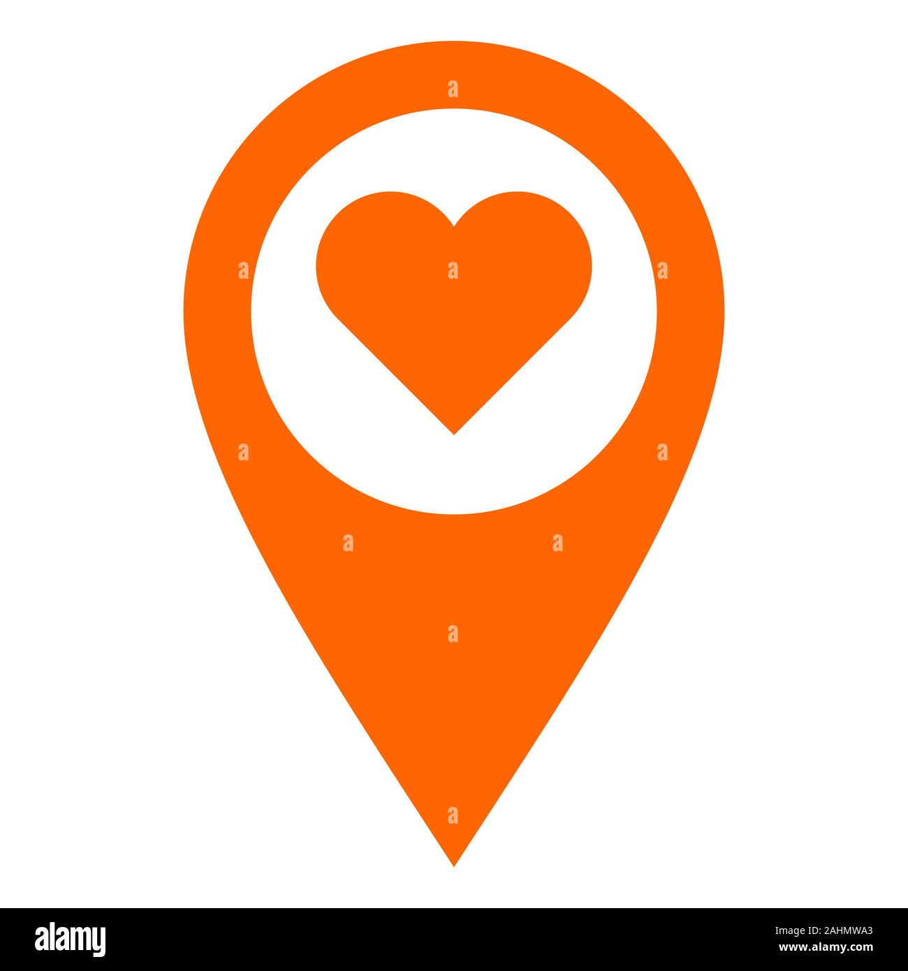 Heart map pin hi-res stock photography and images - Alamy