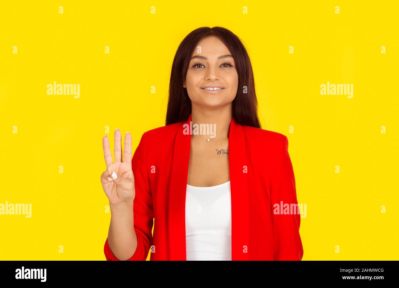 3 hand number sign hi-res stock photography and images - Alamy