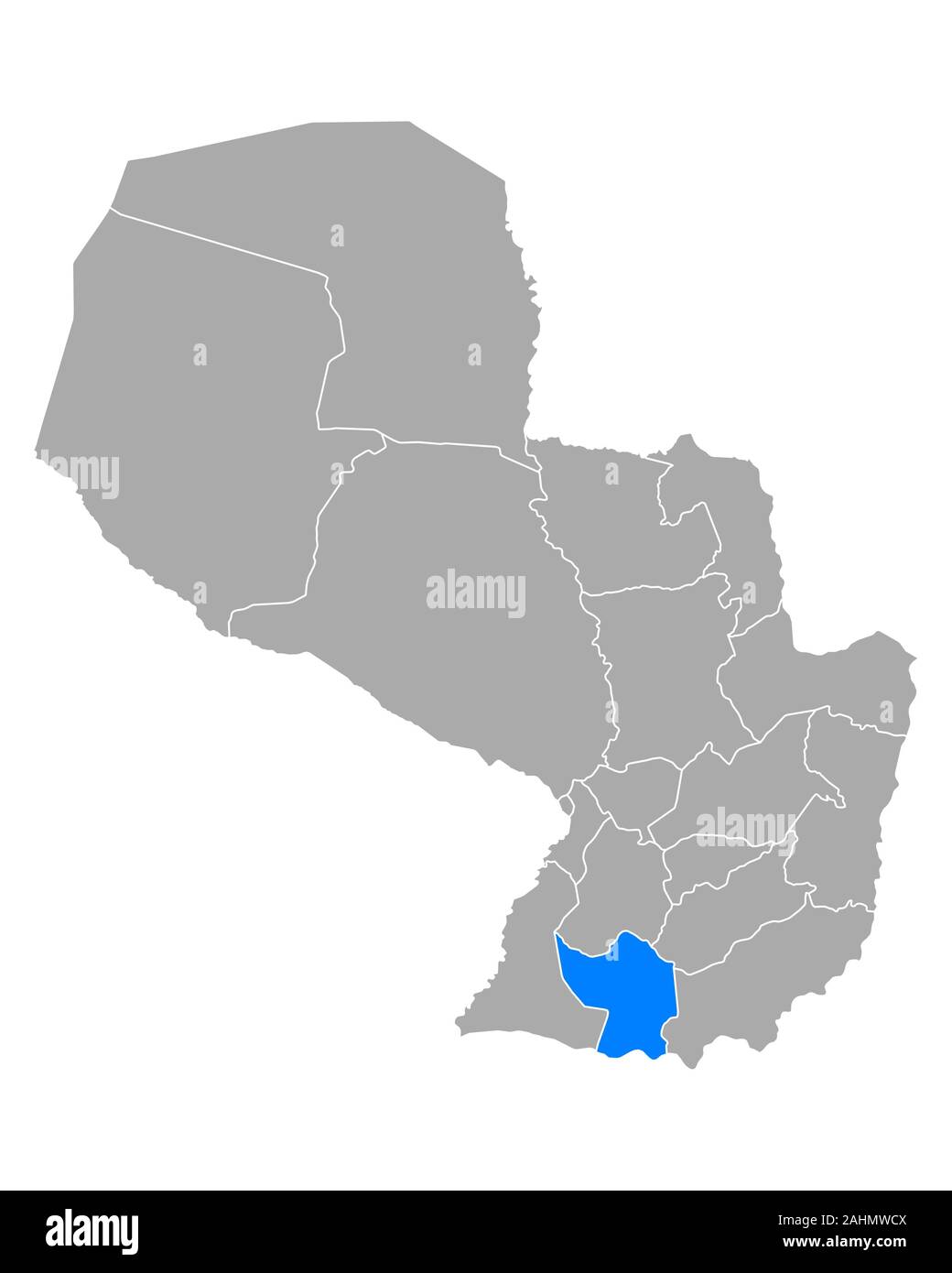 Map of Misiones in Paraguay Stock Photo - Alamy