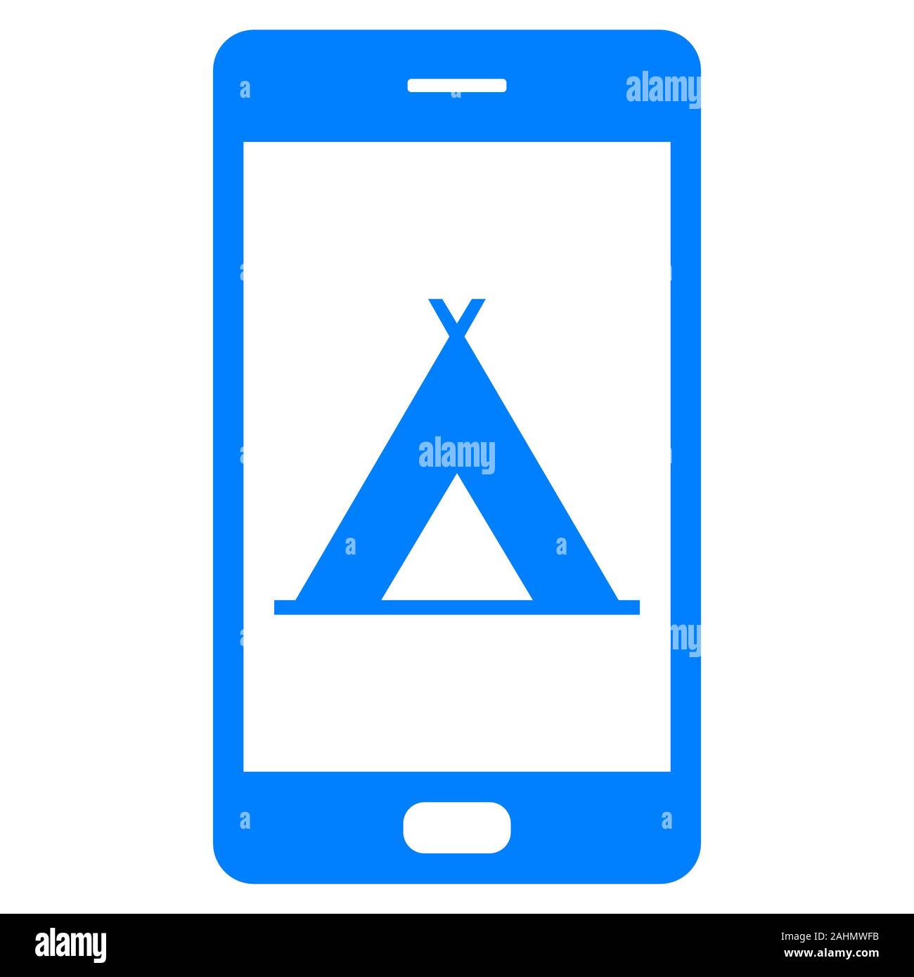 Tent and smartphone Stock Photo - Alamy