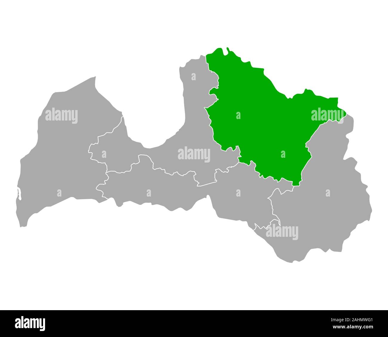 Map of Vidzeme in Latvia Stock Photo - Alamy
