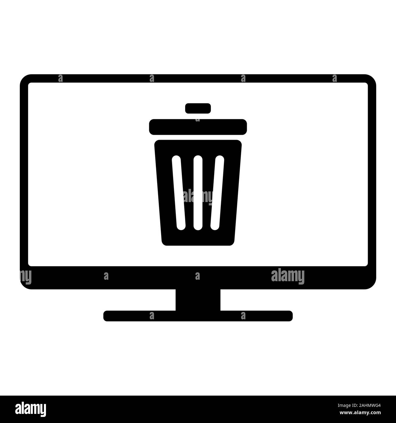 Computer waste bin symbol Black and White Stock Photos & Images - Alamy