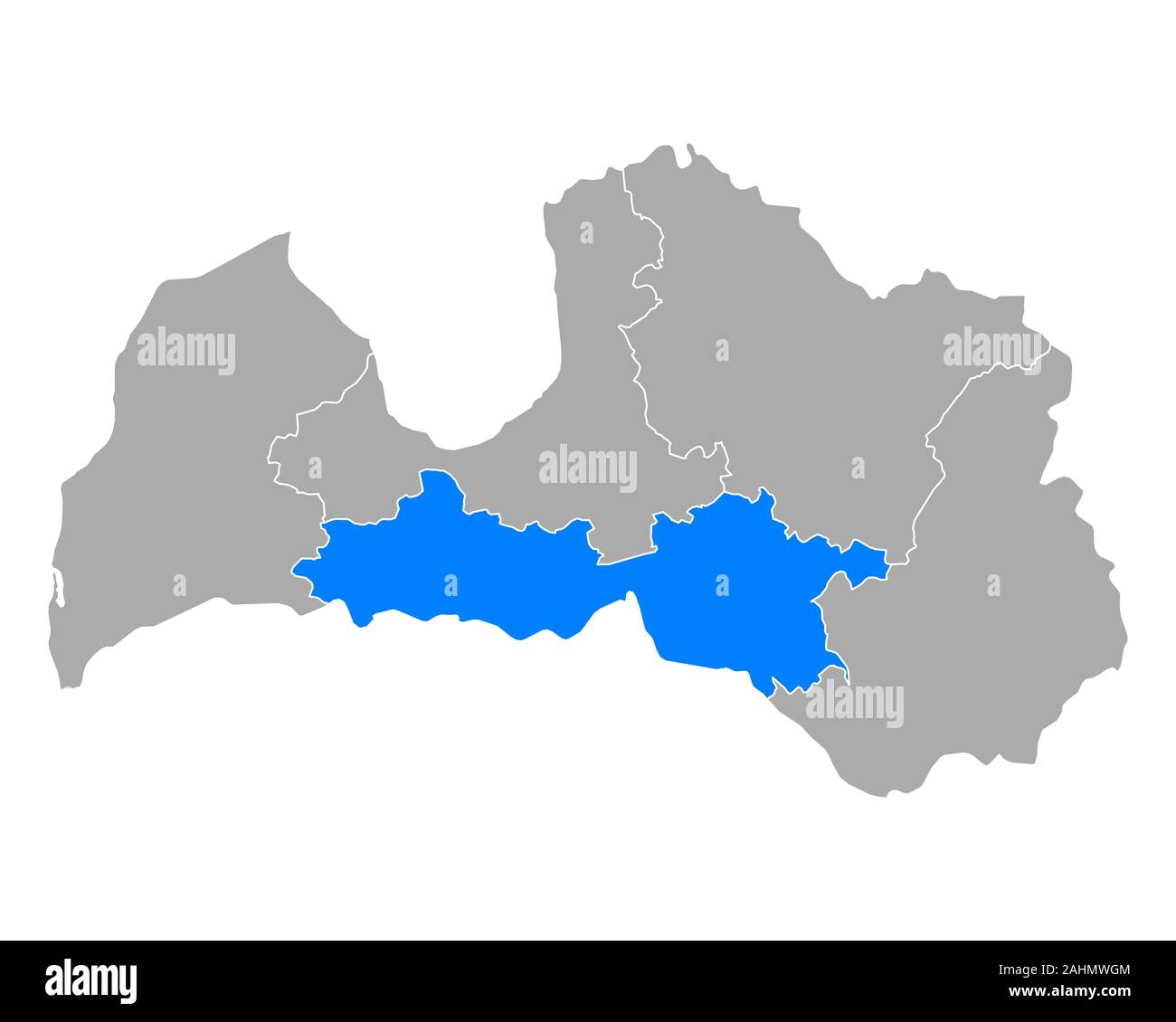 Map of Zemgale in Latvia Stock Photo - Alamy