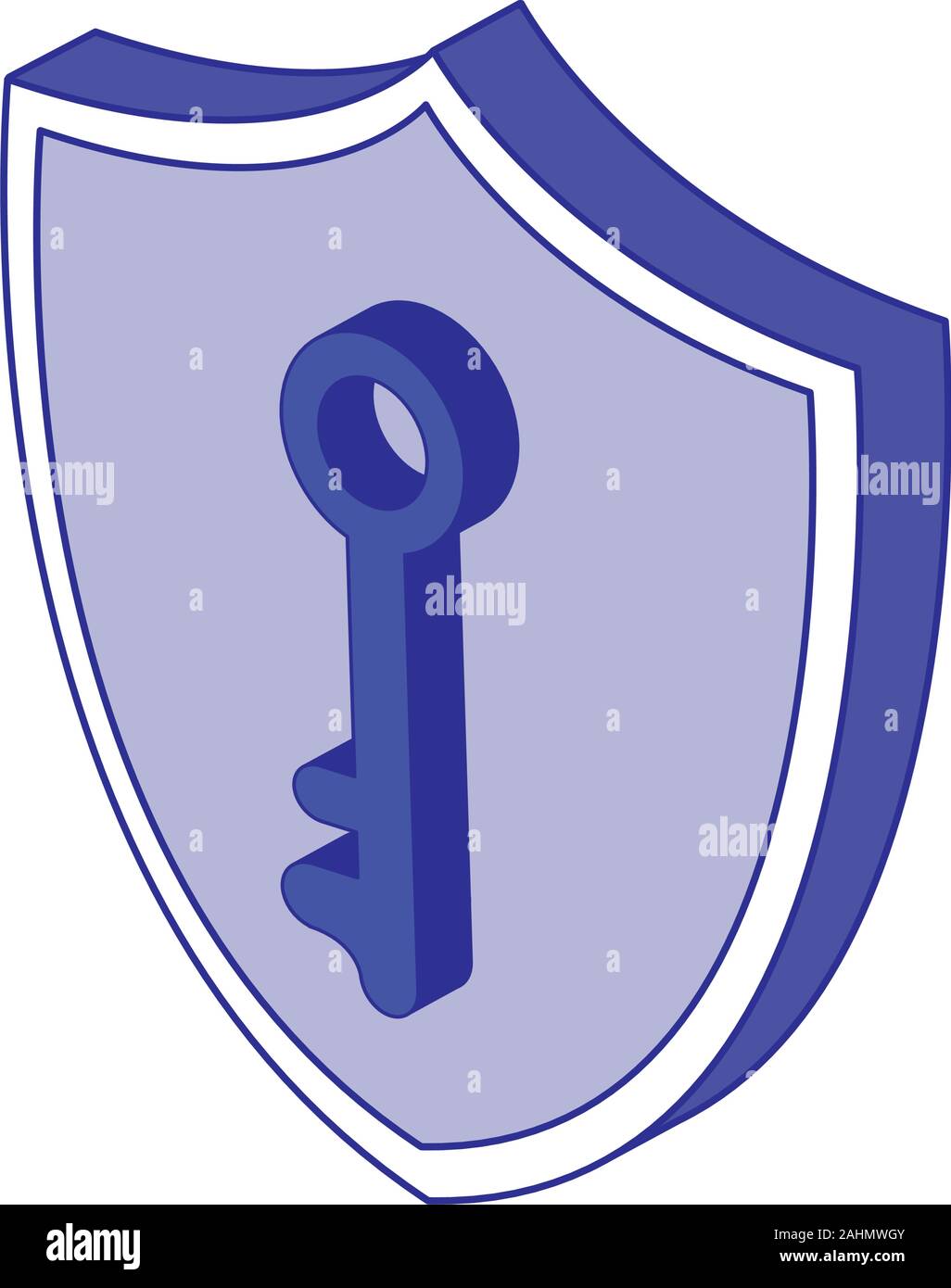 Key and shield design of Security system warning protection danger web ...