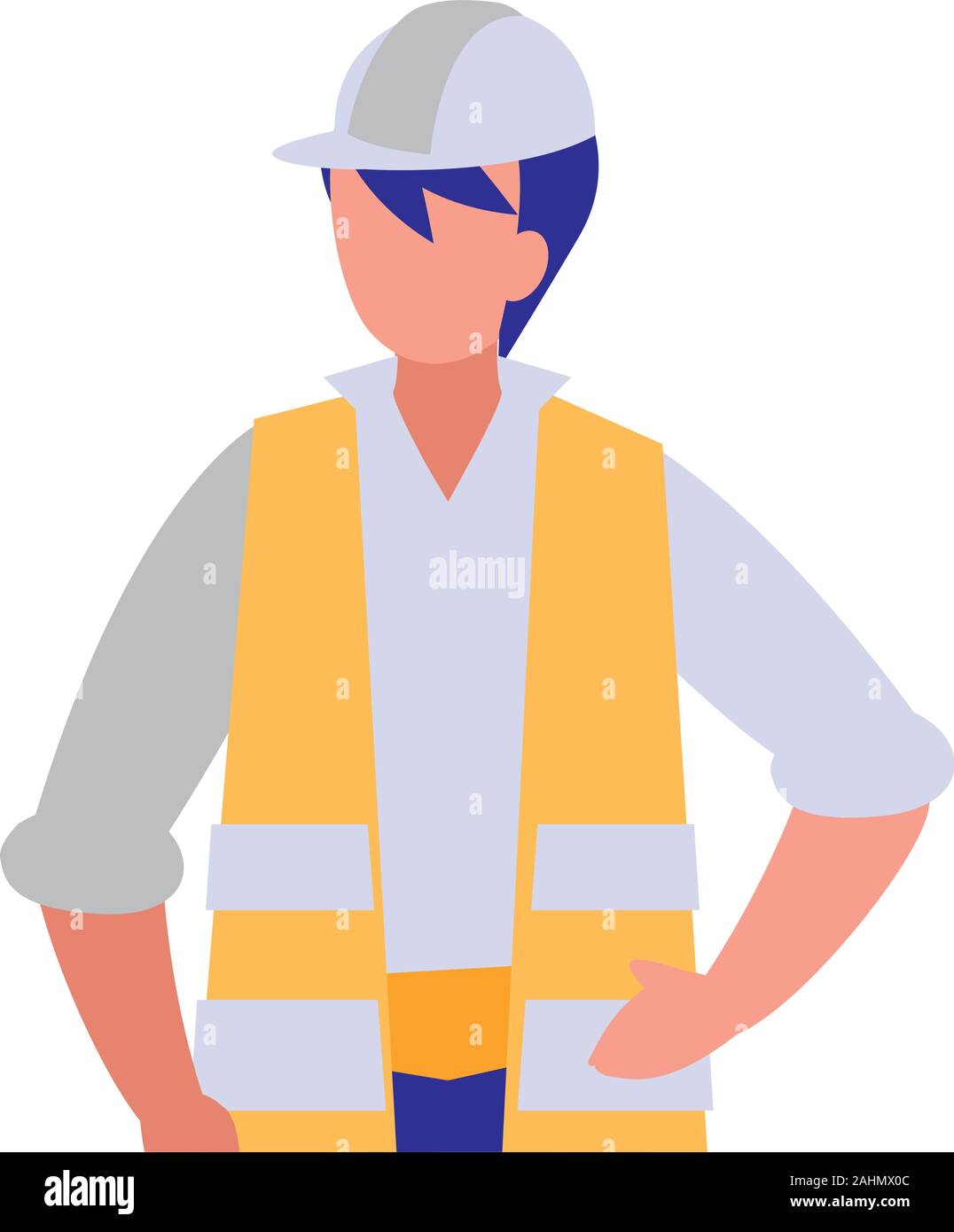 Architect avatar man with white helmet design of Construction working ...