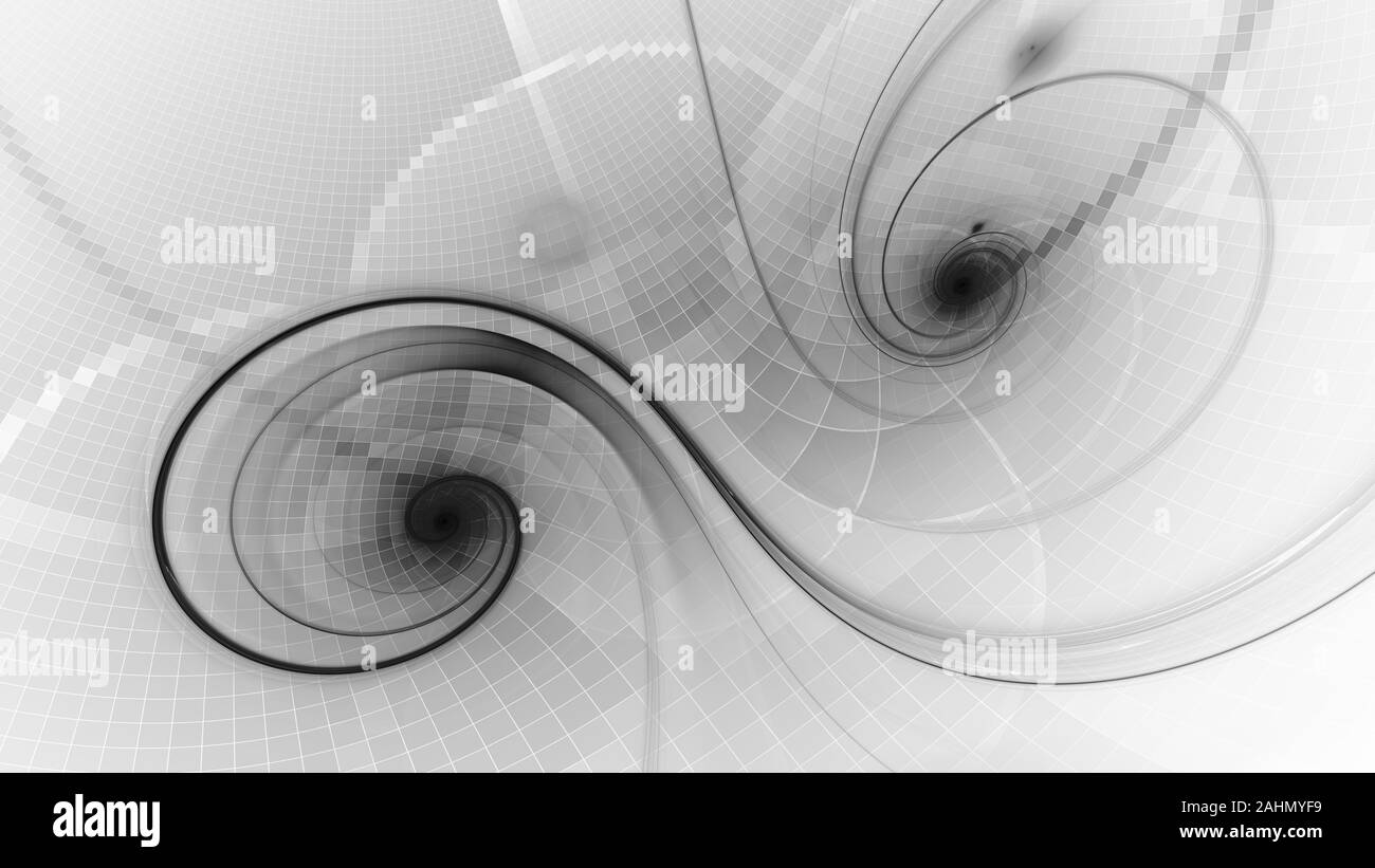 Negative dual spiral, computer generated abstract inverted intensity ...