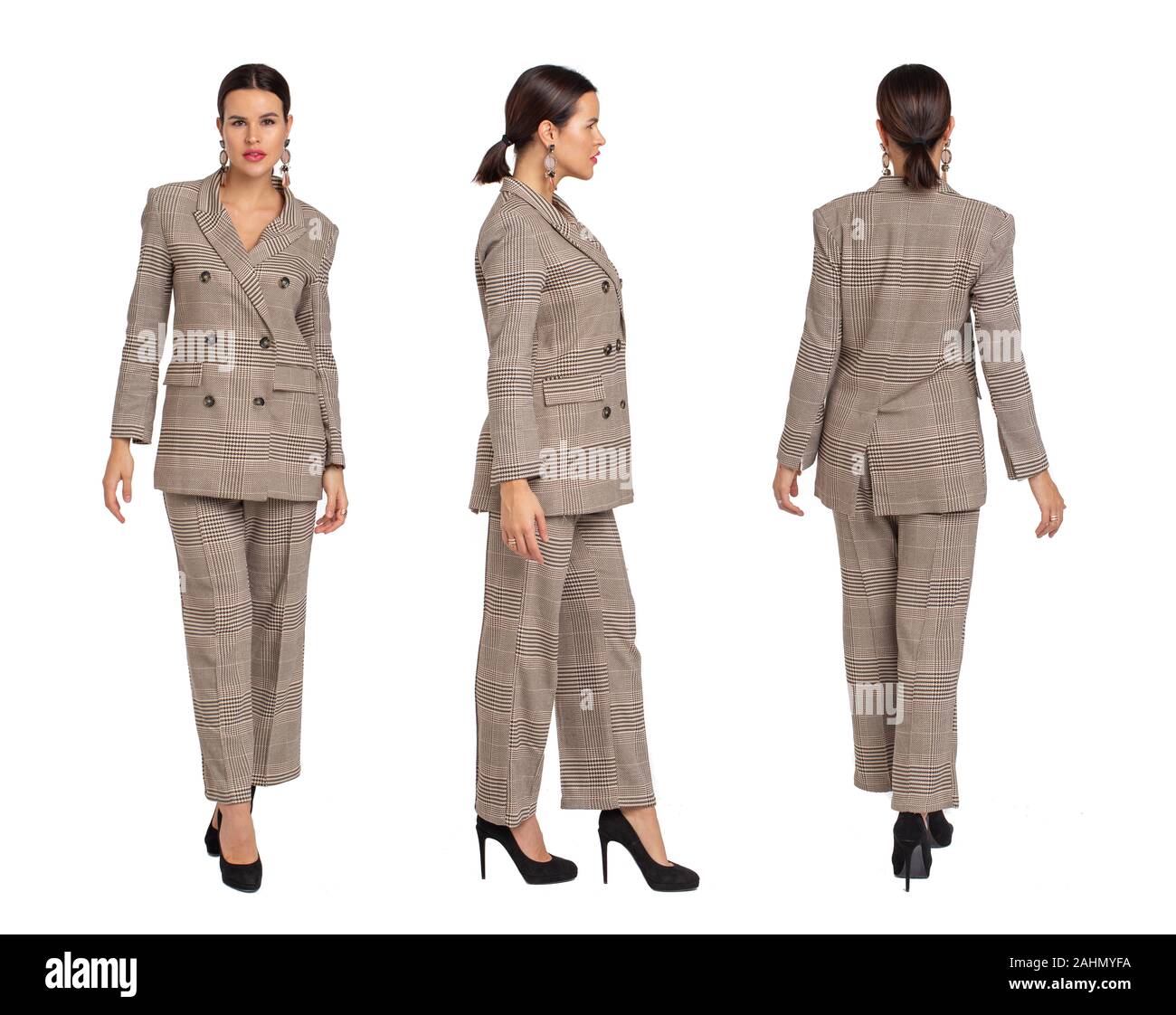 Woman walking side view suit hi-res stock photography and images - Alamy