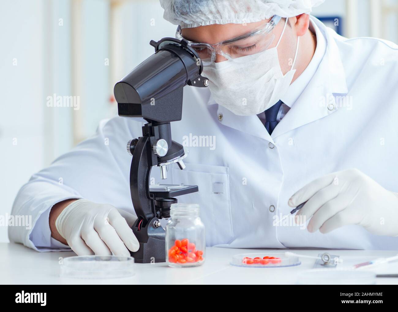 The doctor testing new drugs for medical purposes Stock Photo - Alamy