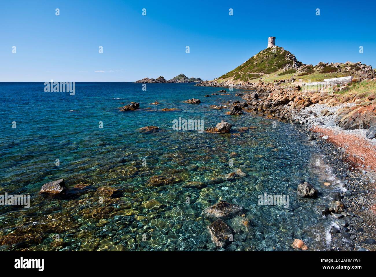 Coastline of Parata peninsula with transparent water at foreground ...