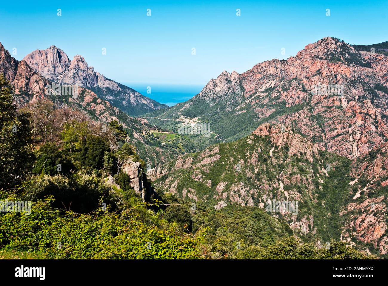 Gorges de Spelunca is high part of Porto Valley between Evisa and Ota ...