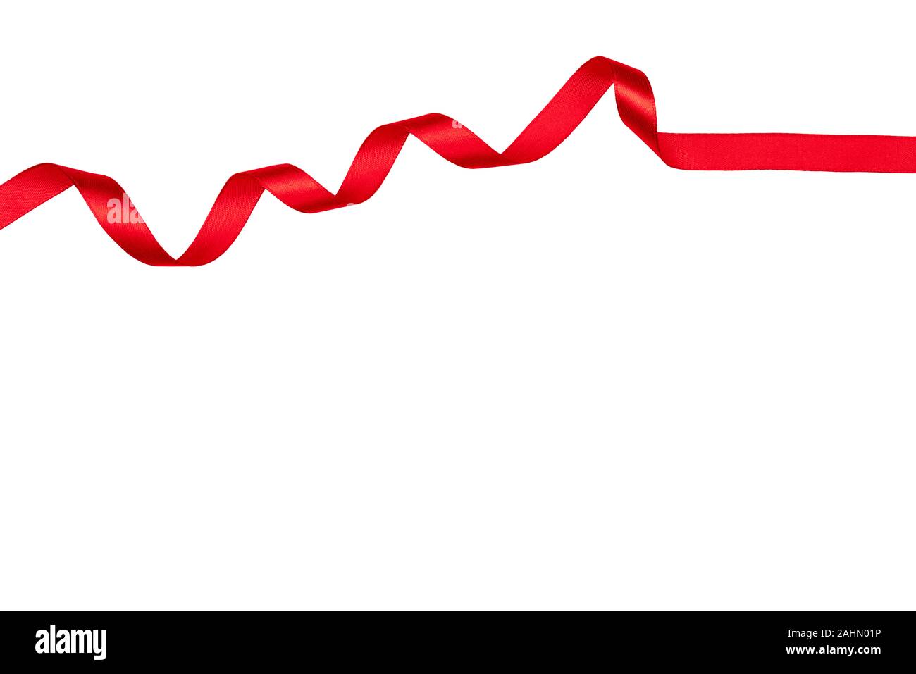 Red wavy ribbon on transparent background. Holiday decoration ...