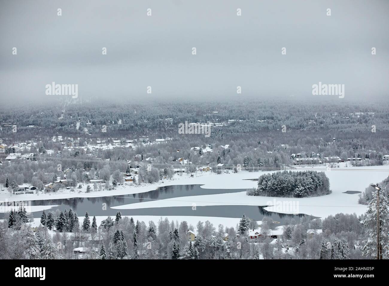 Finnish Rovaniemi a city in Finland and the region of Lapland, looking ...
