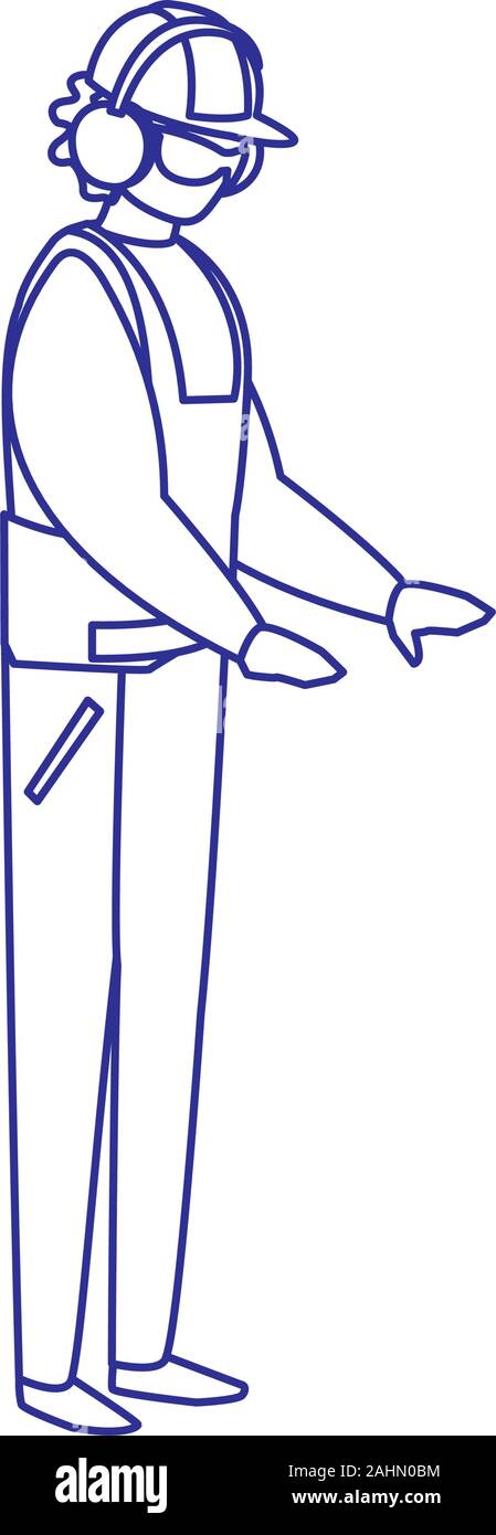 Builder avatar man with helmet design of Construction working ...