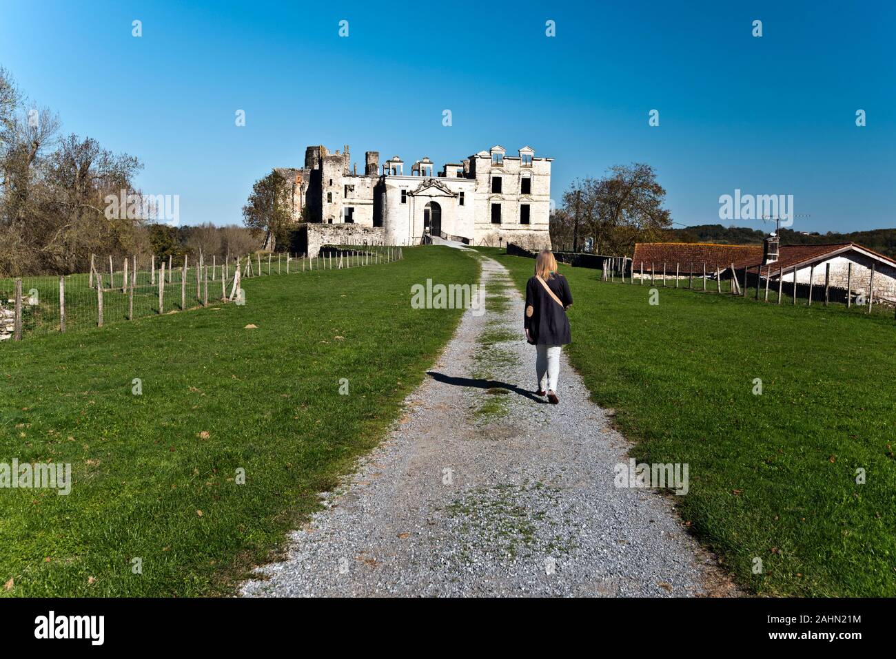 Ruins of Bidache castle, called also Chateau des ducs de Gramont ...