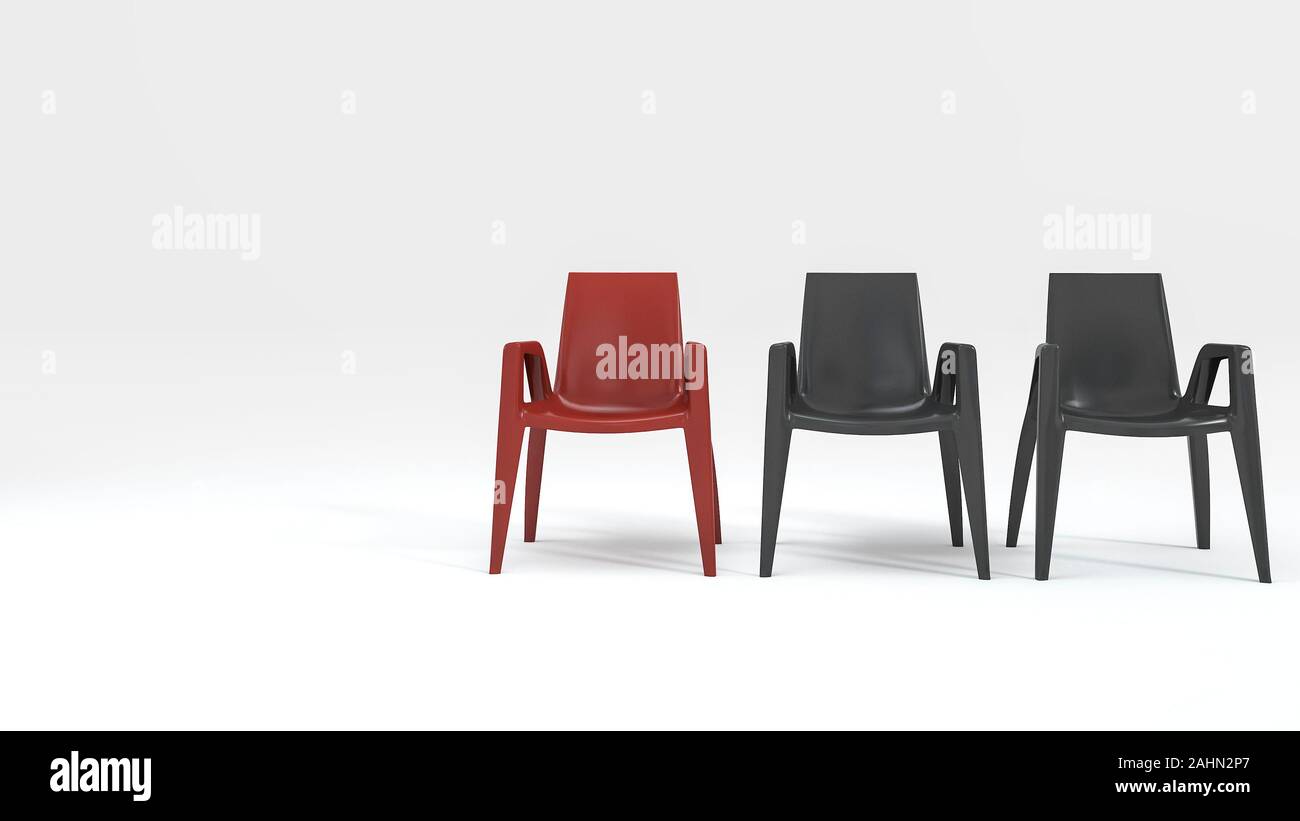 3d rendering contrast color chair with modern design Stock Photo - Alamy