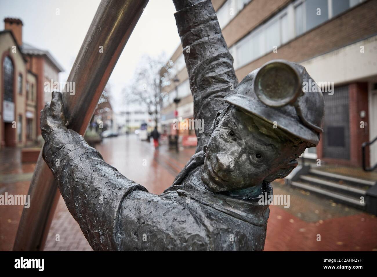 Wrexham in Wales, The Arc sculpture by David Annand depicting a coal ...