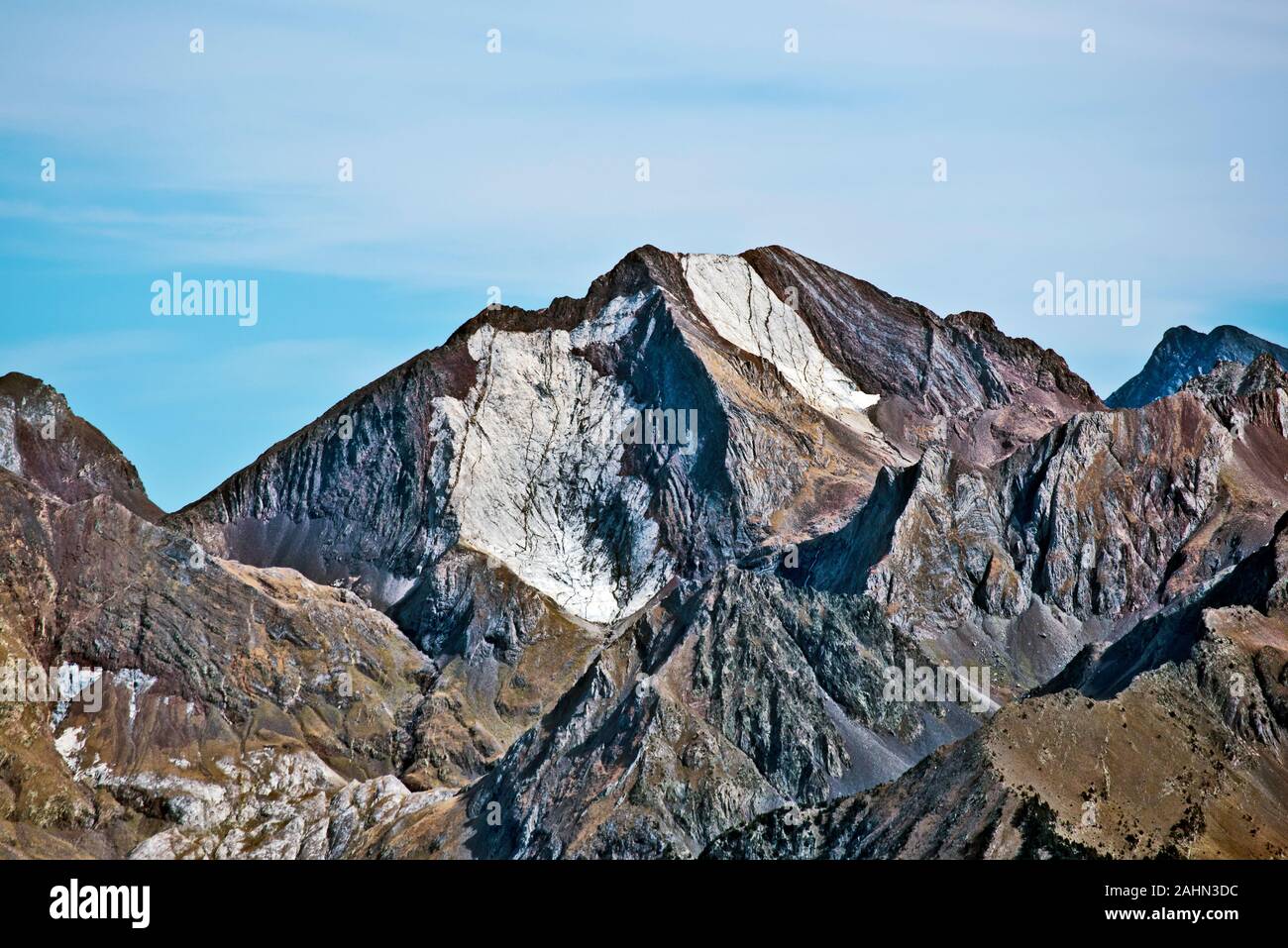 Western flank of Peak Enfer 3082 m is a cusp of Tena valley in Spanish ...