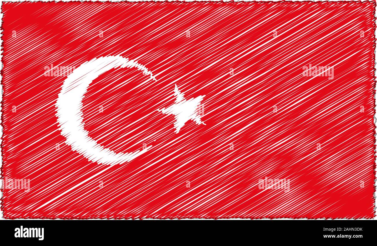 Vector Drawing of Sketch Style Turkey Flag Stock Vector Image & Art - Alamy