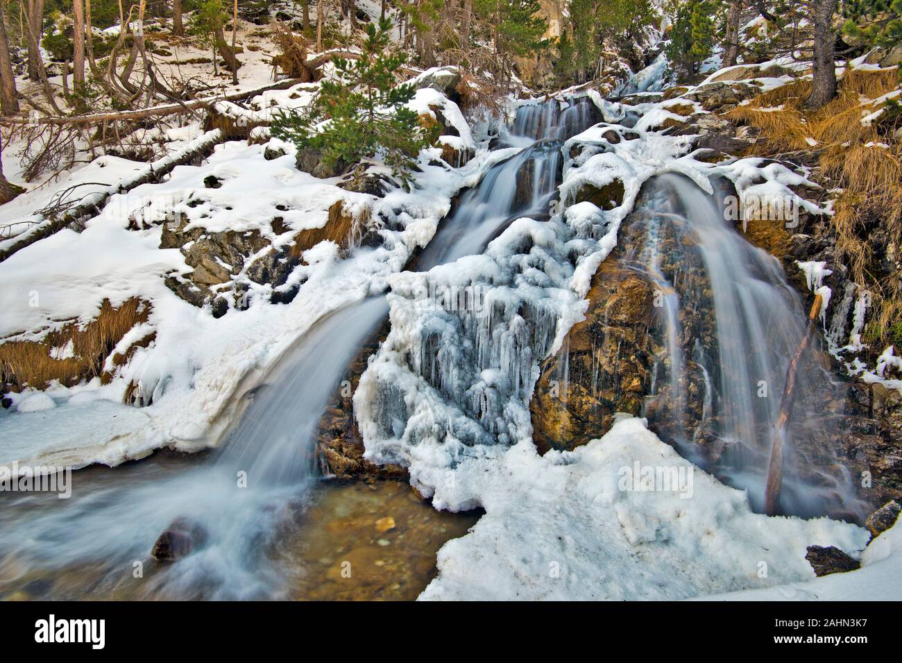 Argualas Waterfall in Spanish Pyrenees close to Panticosa Balneario ...