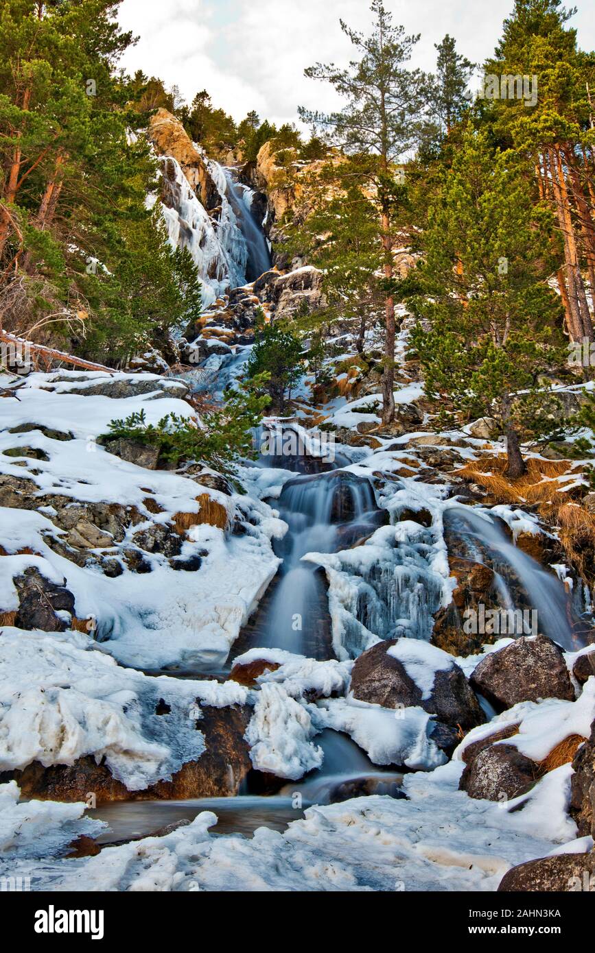 Argualas Waterfall in Spanish Pyrenees close to Panticosa Balneario ...