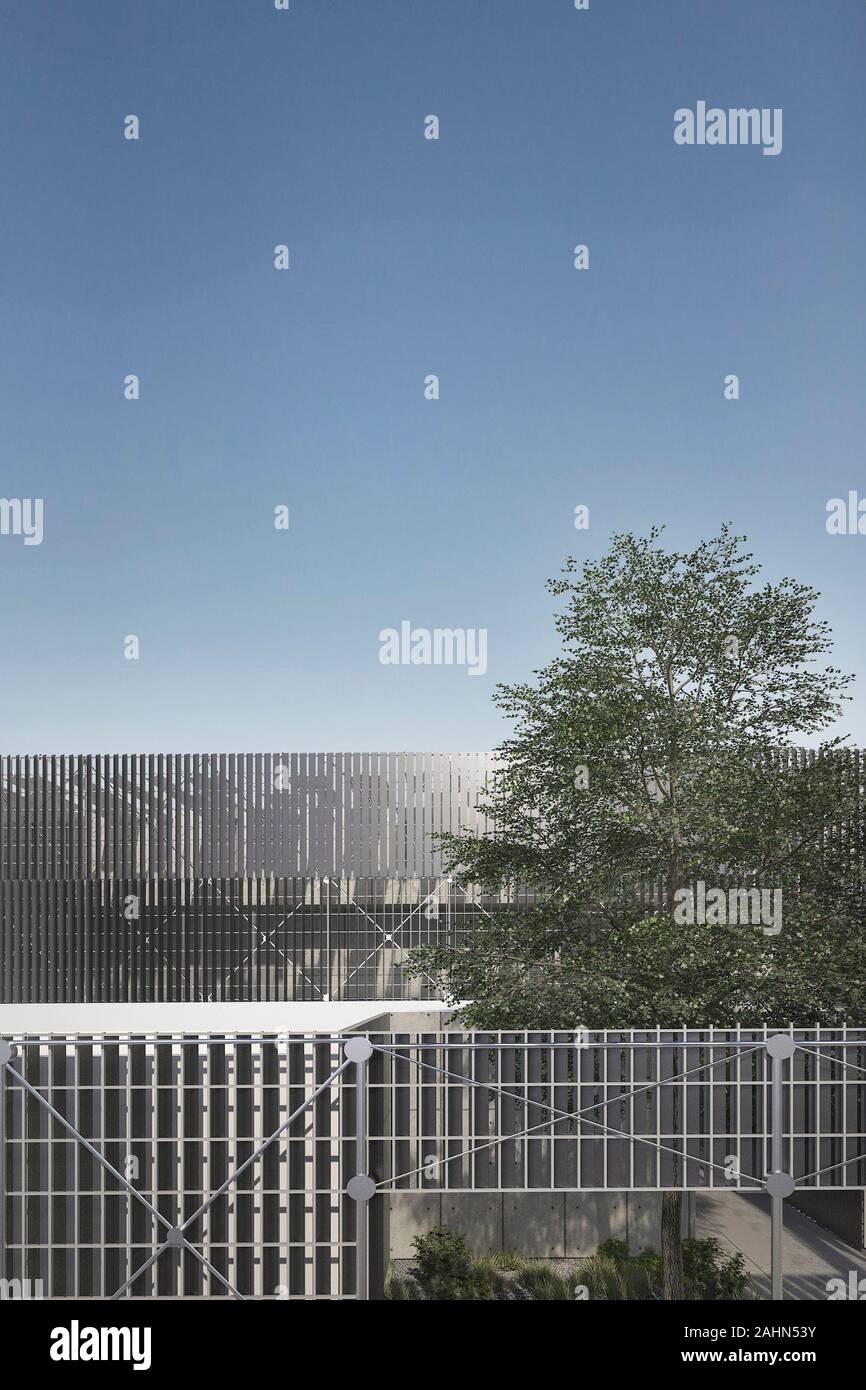 3d rendering modern industrial metal and steel structure building with ...