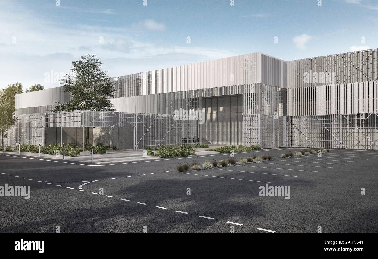 3d Modern Factory Buildings