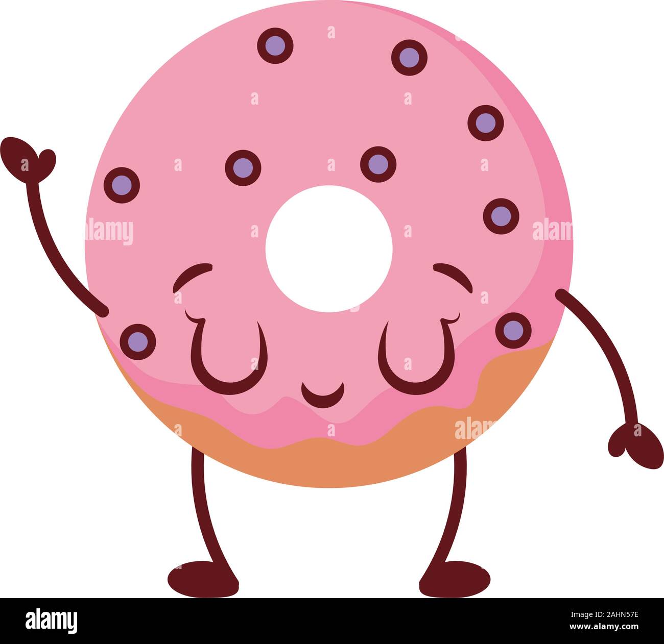 donut cartoon design, Kawaii expression cute character funny and ...