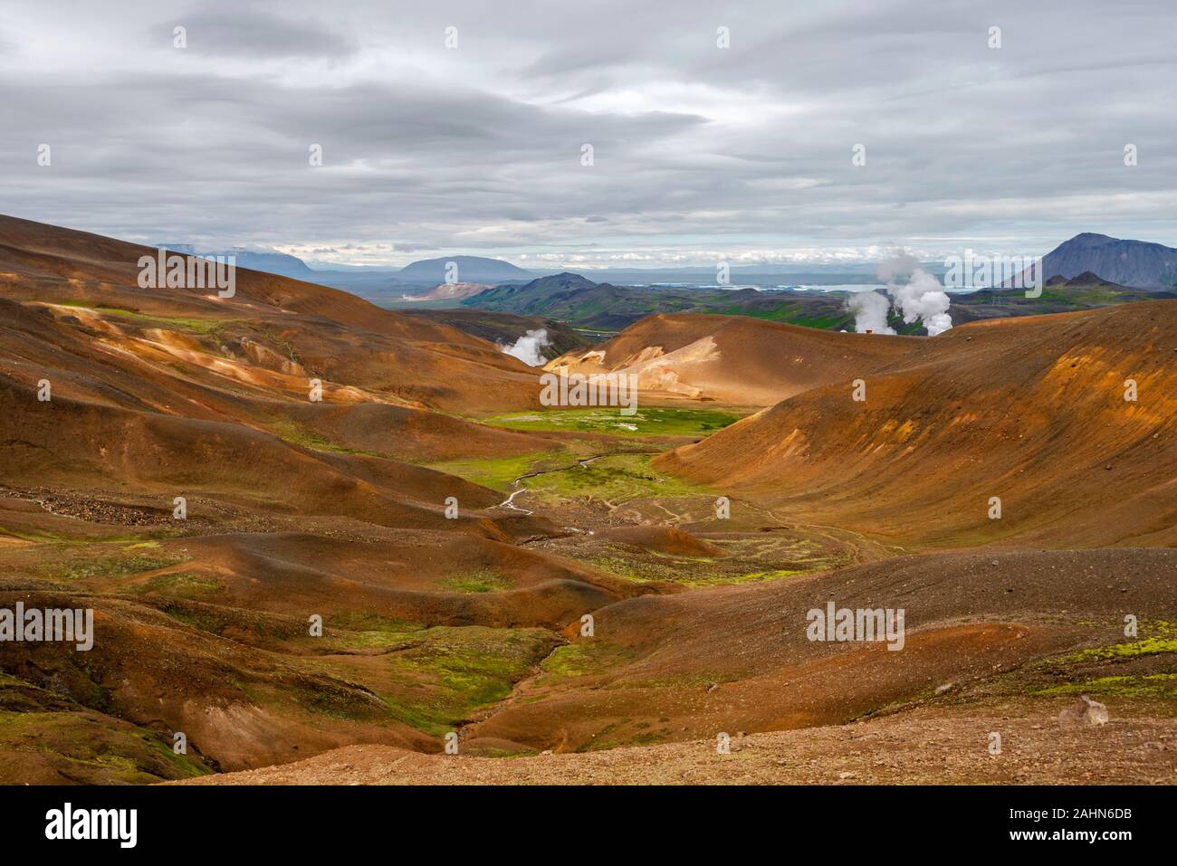 Volcanic Landscape of Krafla area in northern Iceland and Myvarn lake ...