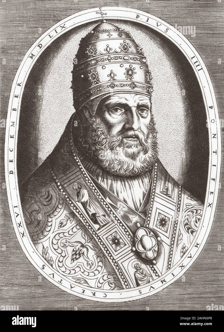 Pope Pius IV, 1499 – 1565. Born Giovanni Angelo Medici Stock Photo - Alamy
