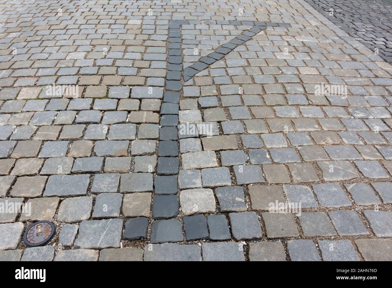 Gallows in the cobbles on close to Galgentor (Gallows Gate), Rothenburg ...