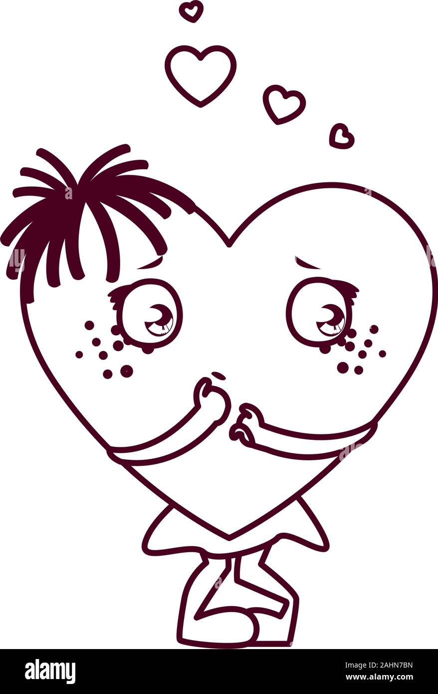 Female heart cartoon design of love passion romantic valentines day ...