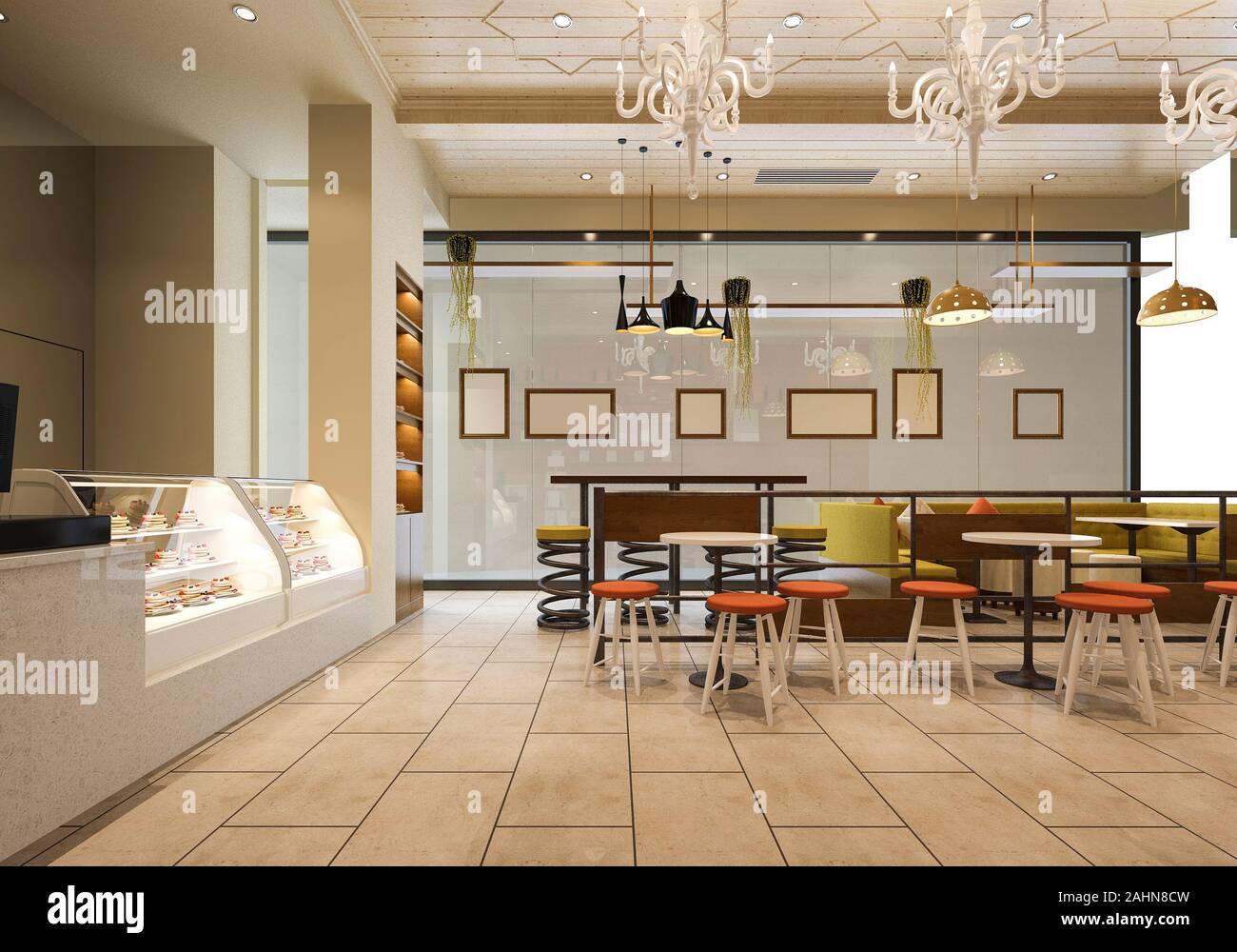 Lobby nobody indoor cafe hi-res stock photography and images - Alamy