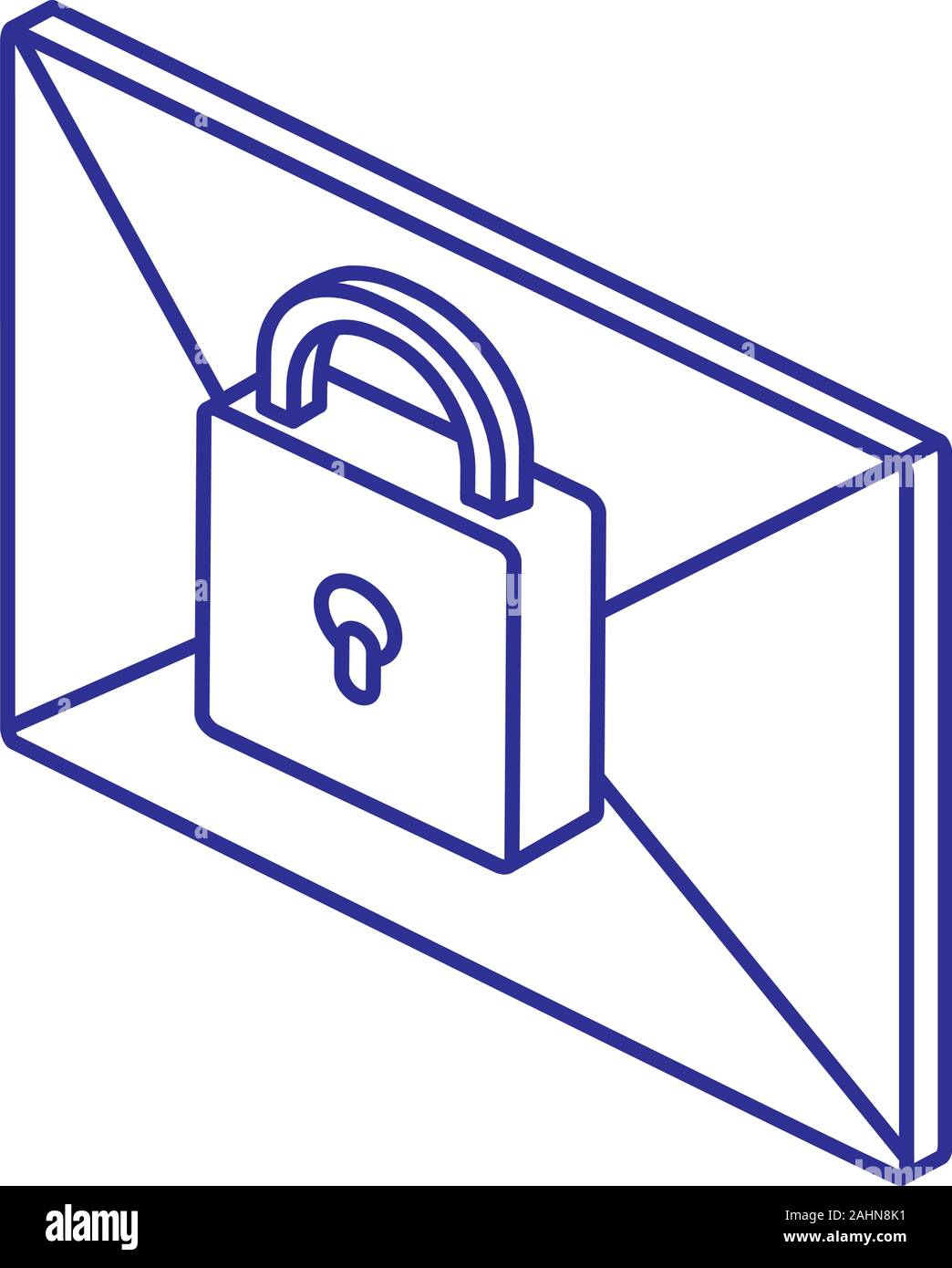 Padlock and envelope design of Security system warning protection ...