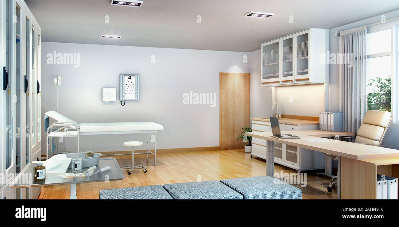 3d rendering first aid room near office Stock Photo - Alamy
